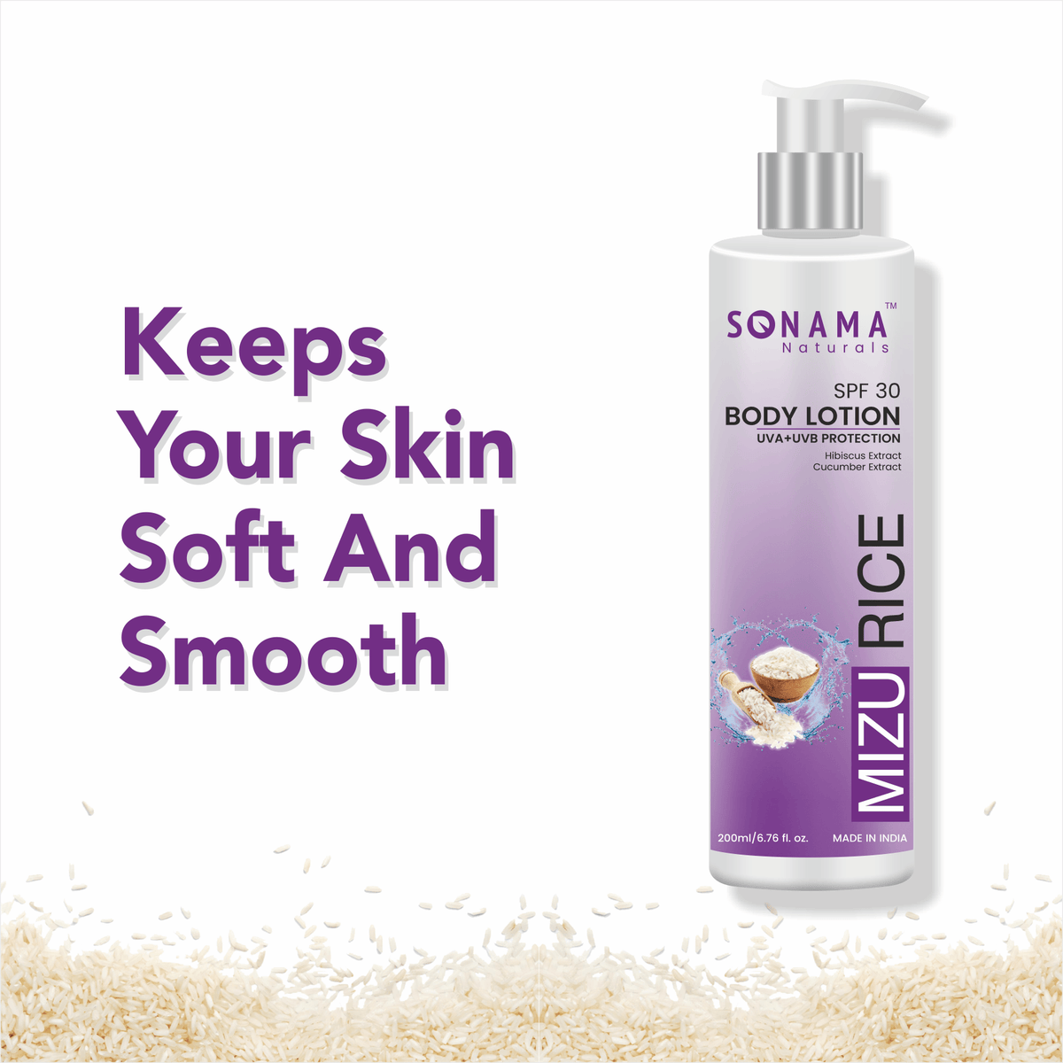 Mizu Rice SPF 30 Body Lotion For Deep Nourishment And Hydration ...